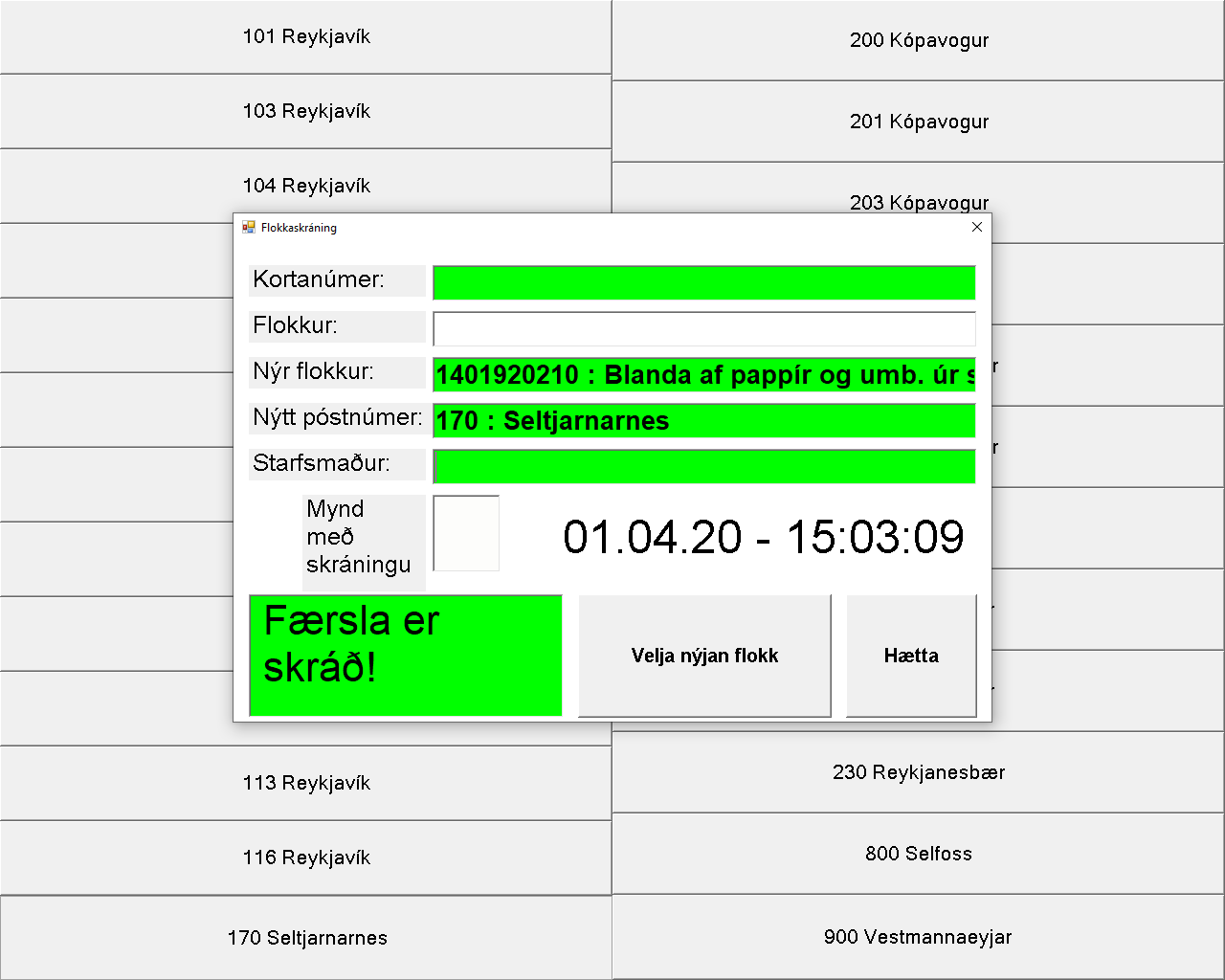 Flokkunarkerfi í móttökustöð Gufunes | Tæknivit ehf.